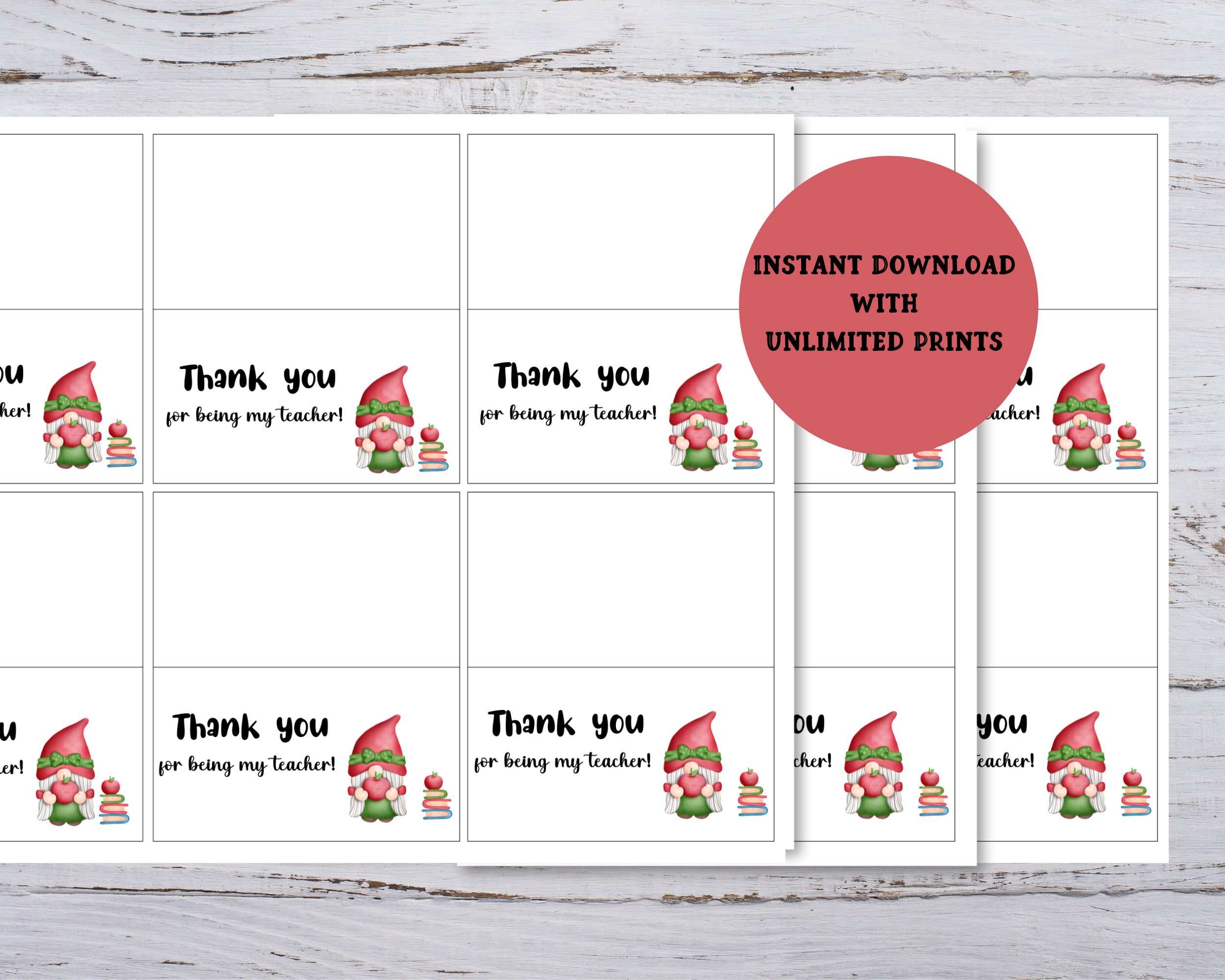 Printable Teacher Appreciation Treat Bag Toppers, Gnome Treat Bag ...