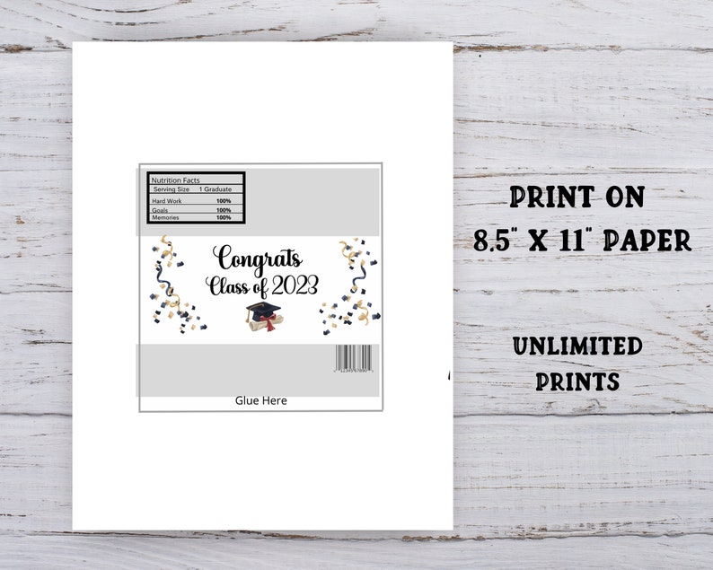 Graduation Candy Bar Wrapper, Graduation Party Favors, Printable Candy ...