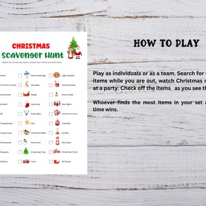 Christmas Scavenger Hunt for Kids, Treasure Hunt Printable Game ...