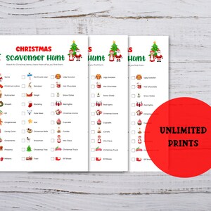 Christmas Scavenger Hunt for Kids, Treasure Hunt Printable Game ...