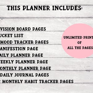 Vision and Goal Planner, Printable Manifestation Journal, Habit Tracker ...