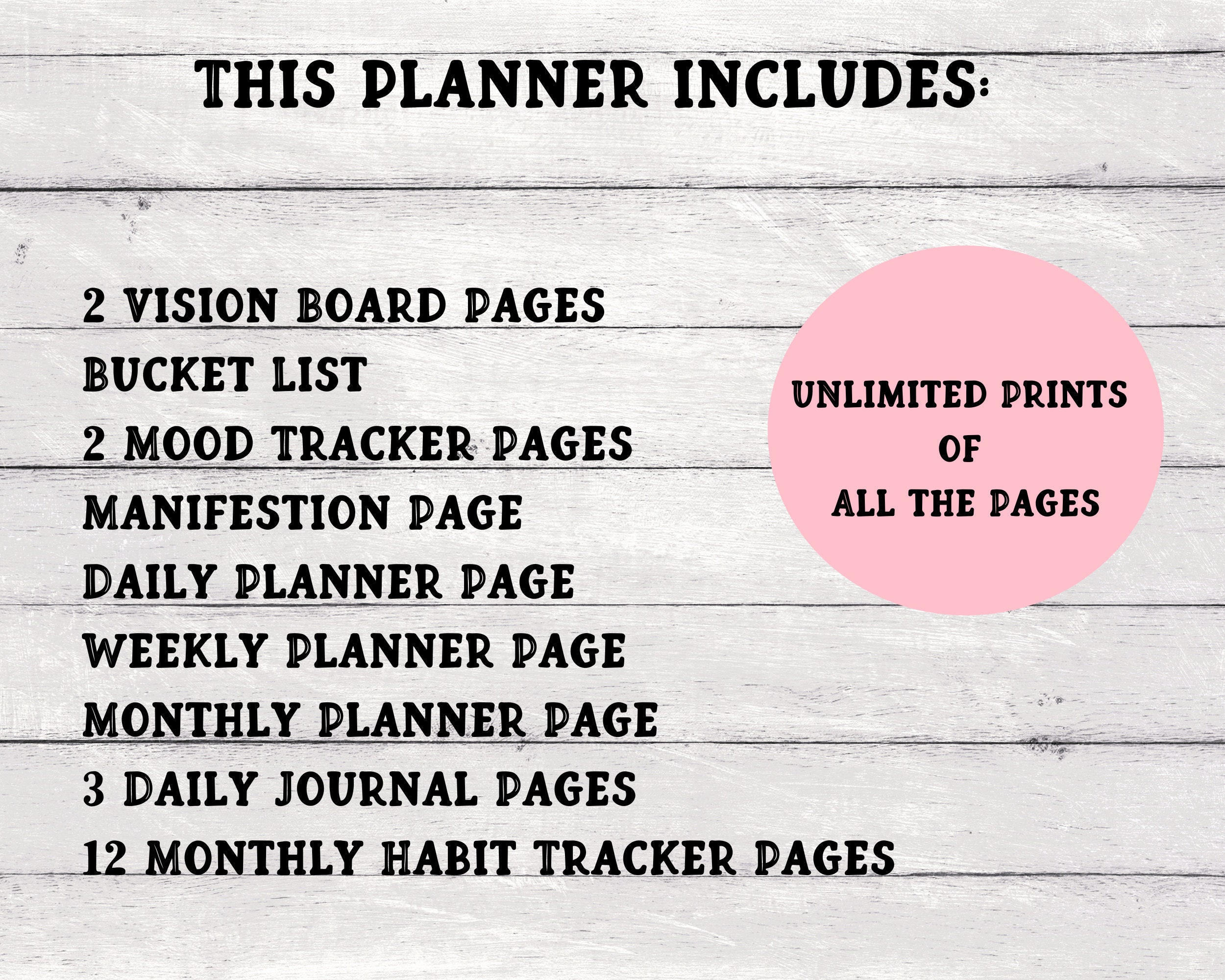 Vision and Goal Planner, Printable Manifestation Journal, Habit Tracker ...