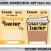 Teacher Appreciation Gift Card Holder, Teacher Thank You Gift ...