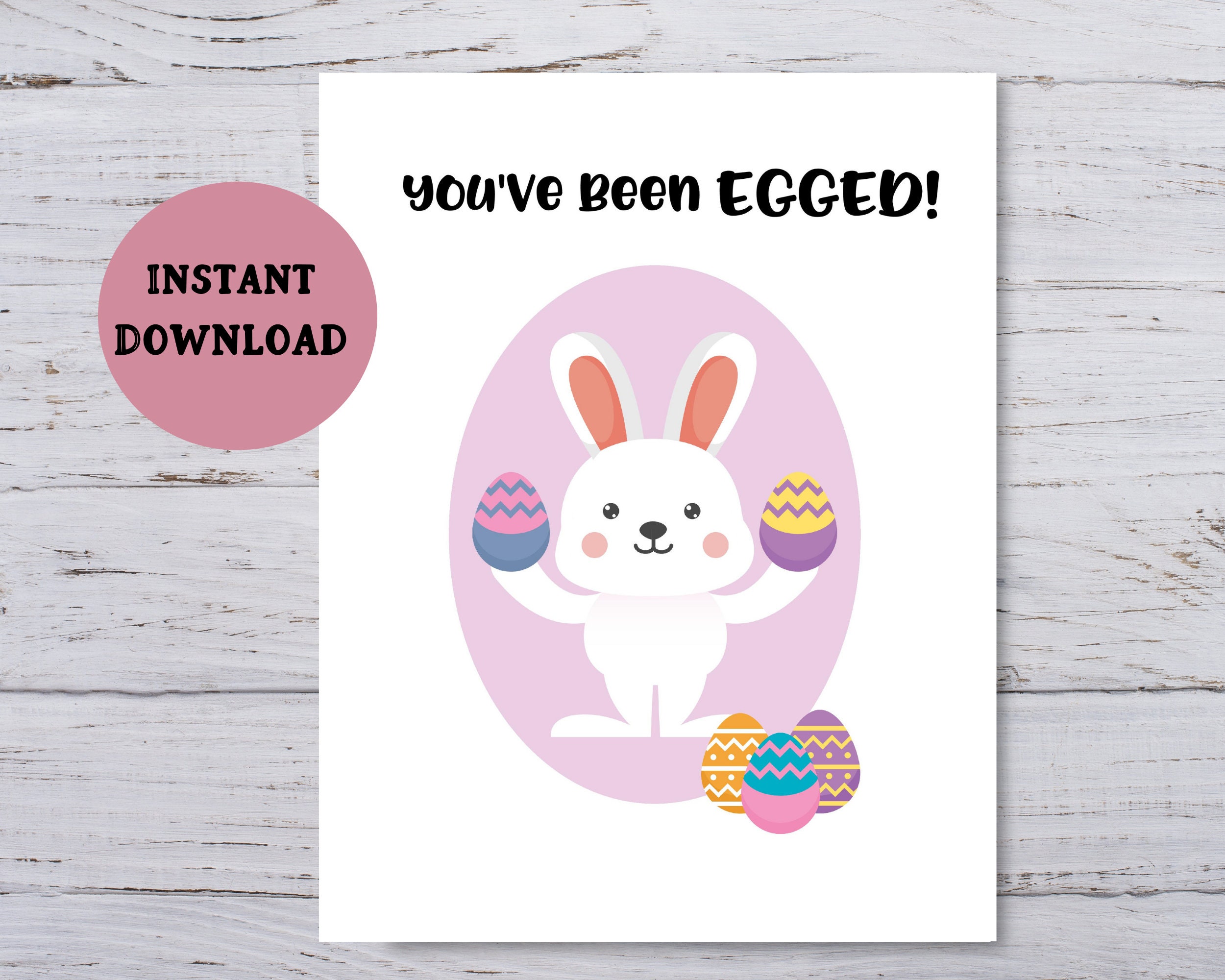 Bunny You've Been Egged Sign, Easter Bunny Surprise Printable, Easter ...