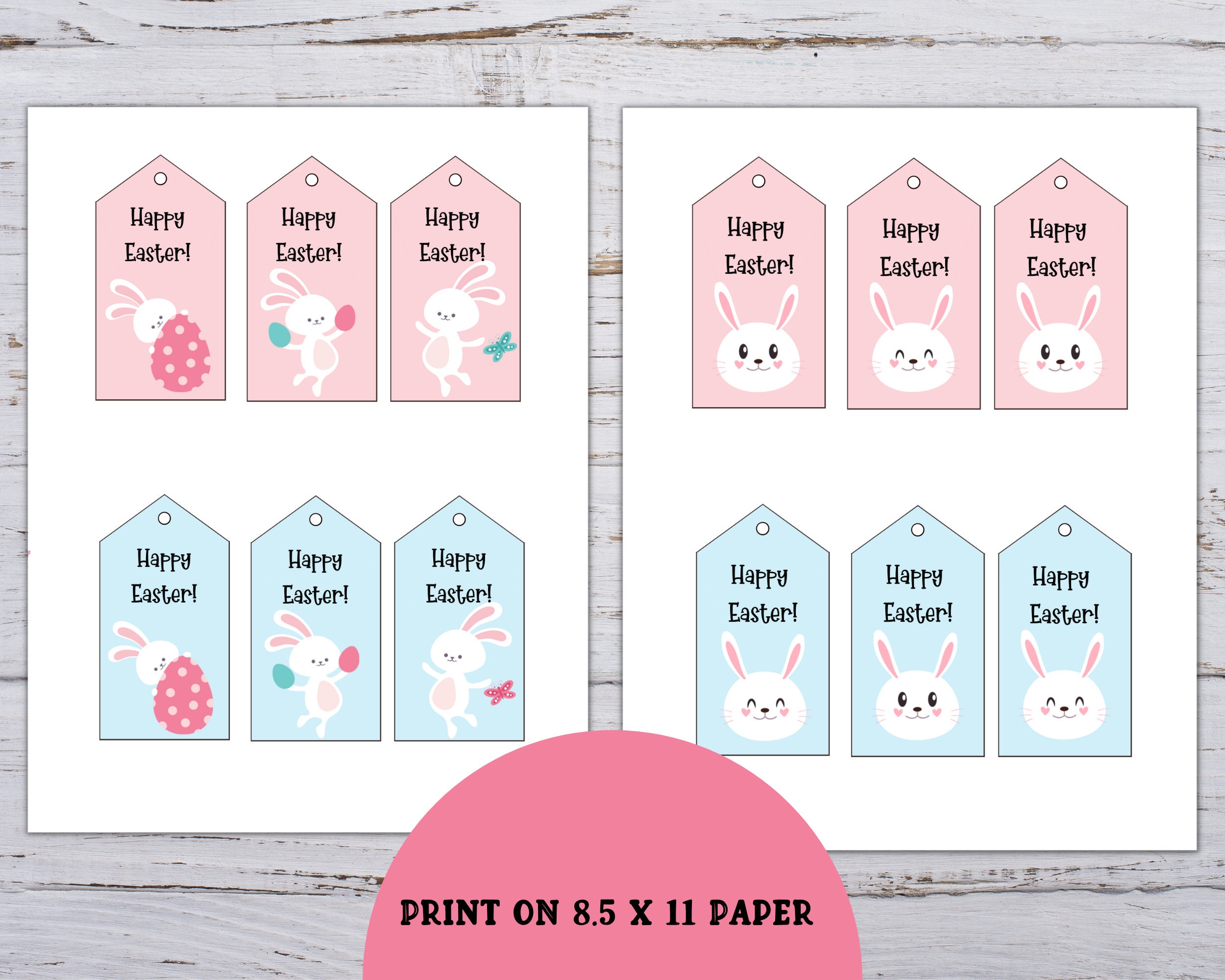Printable Easter Basket Tags, Easter Favor Tags, Kids Easter Basket ...