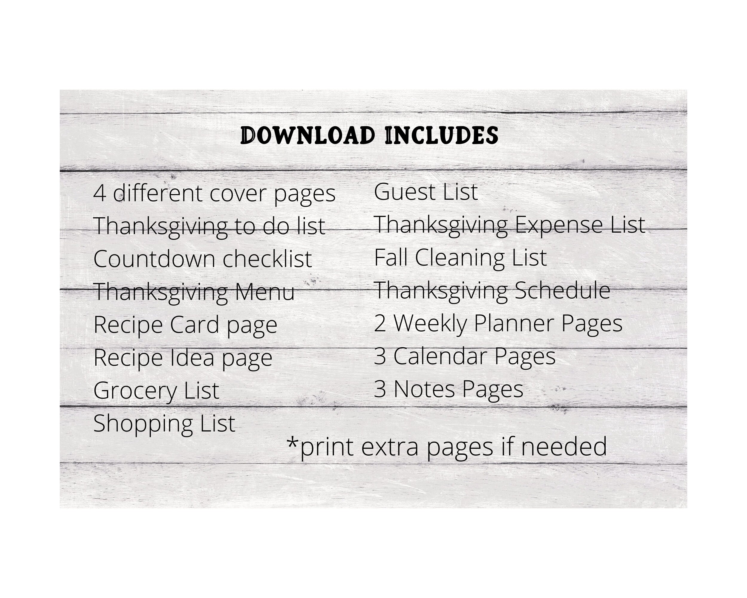 Printable Thanksgiving Planner, Holiday Planner, Thanksgiving Organizer ...