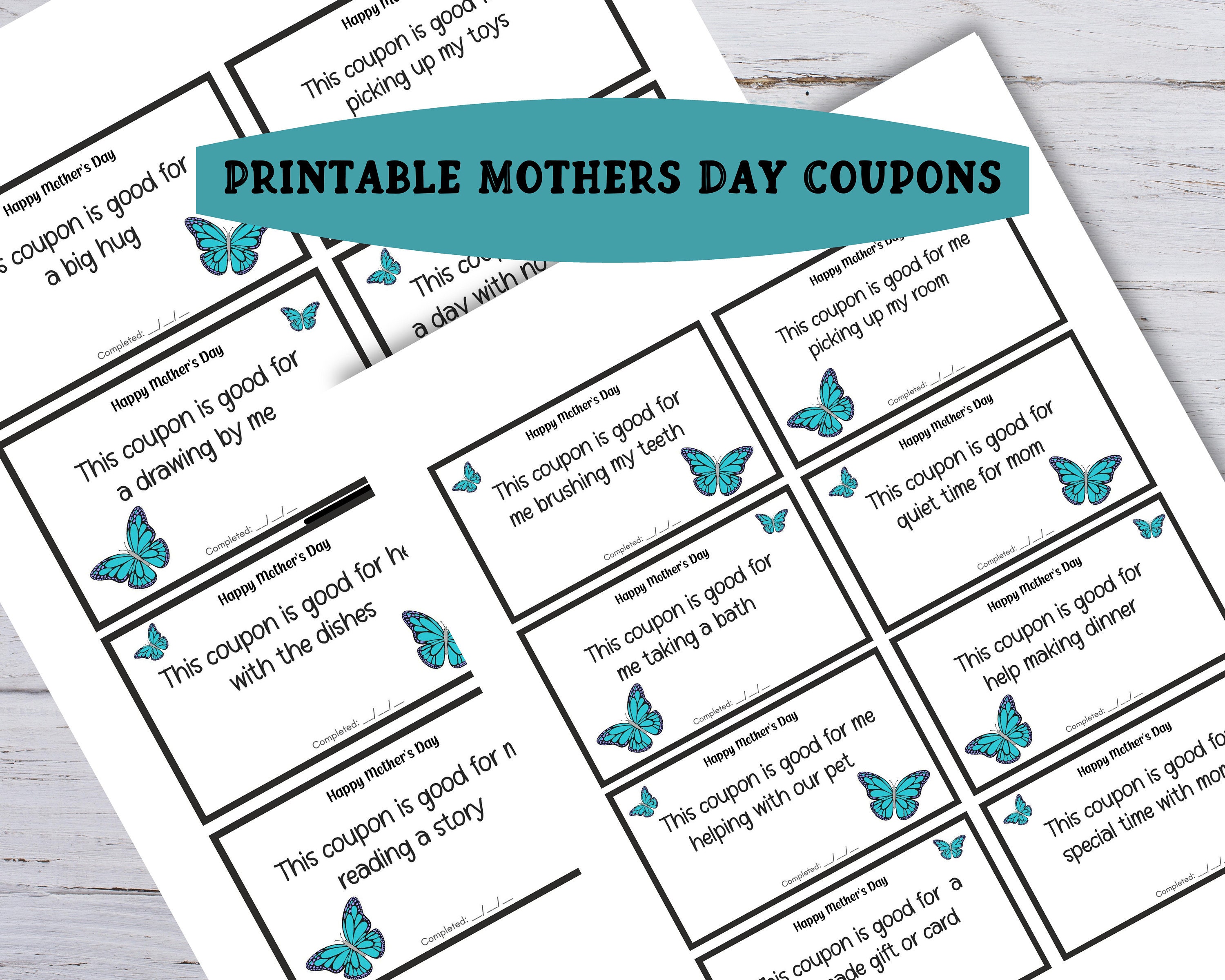 Printable Mother's Day Coupons, Mother's Day Gift, Gift Coupons for Mom ...
