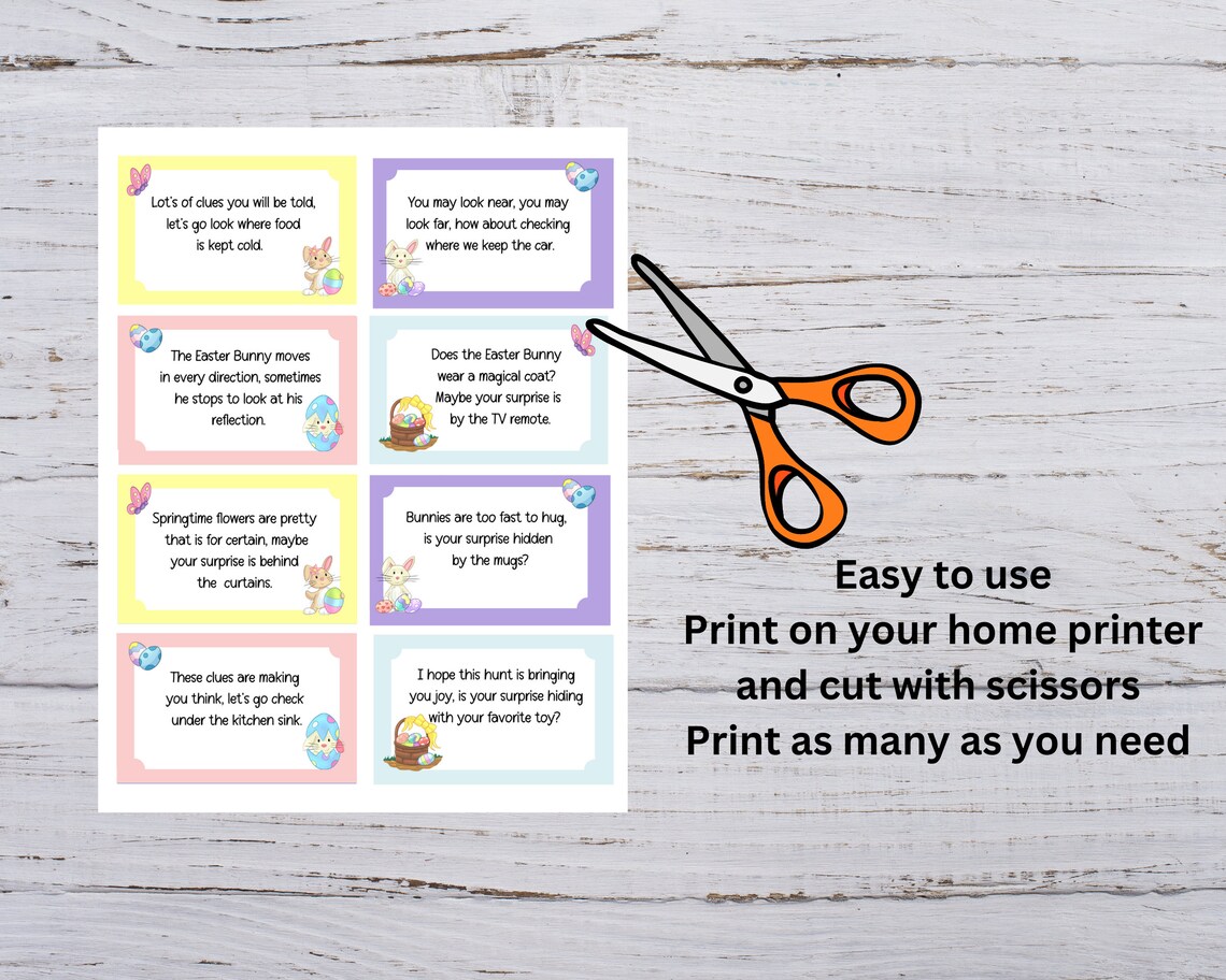 Easter Indoor Scavenger Hunt, Easter Treasure Hunt for Kids, Printable ...