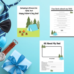 Father's Day Printable Card and Questionnaire Bundle, Instant Download ...