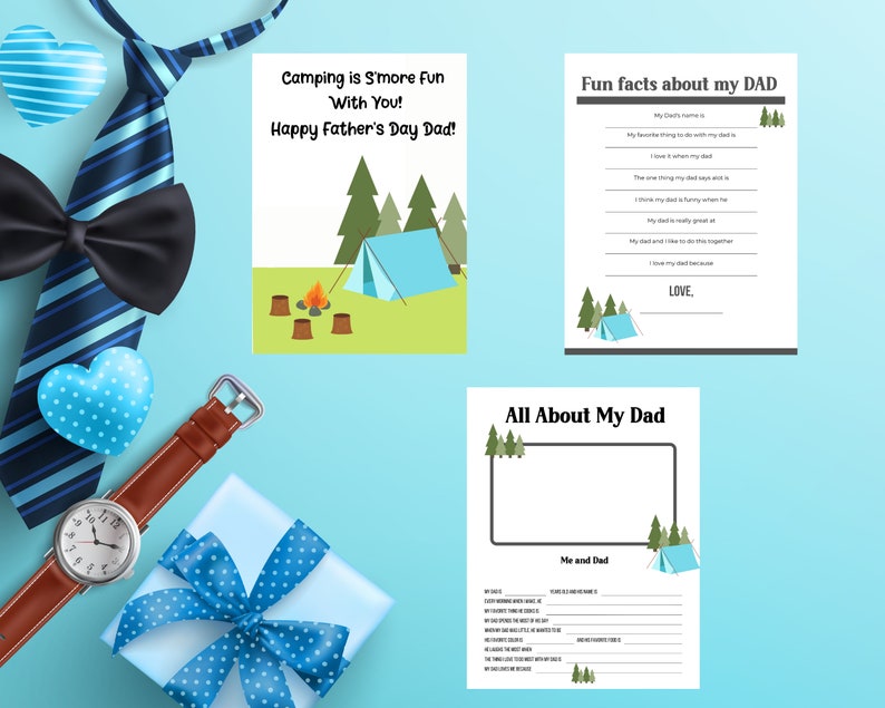 Father's Day Printable Card and Questionnaire Bundle, Instant Download ...
