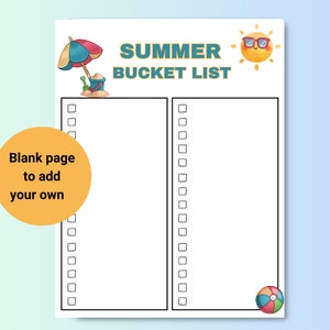 Summer Activity Bucket List, Printable Summer Checklist, Family Summer ...