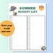 Summer Activity Bucket List, Printable Summer Checklist, Family Summer ...