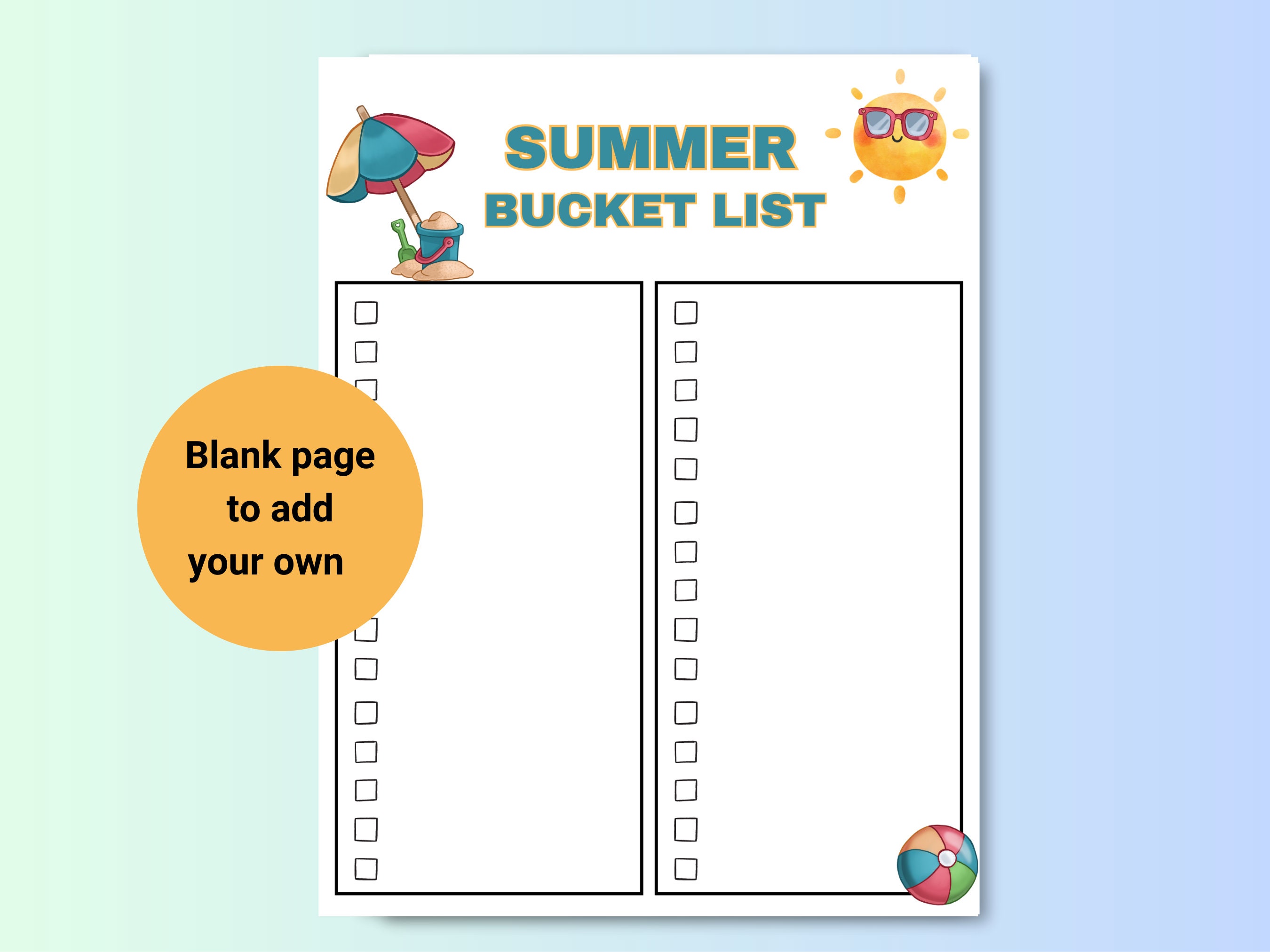 Summer Activity Bucket List, Printable Summer Checklist, Family Summer ...