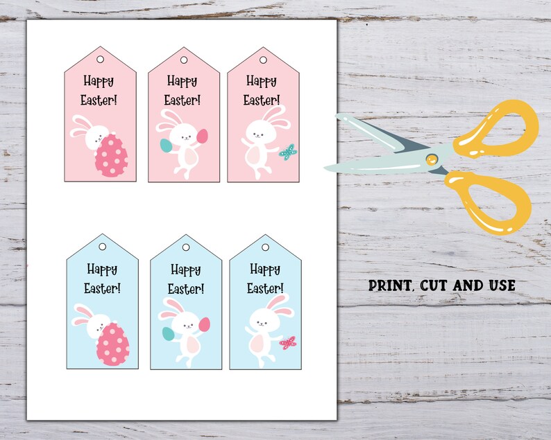 Printable Easter Basket Tags, Easter Favor Tags, Kids Easter Basket ...