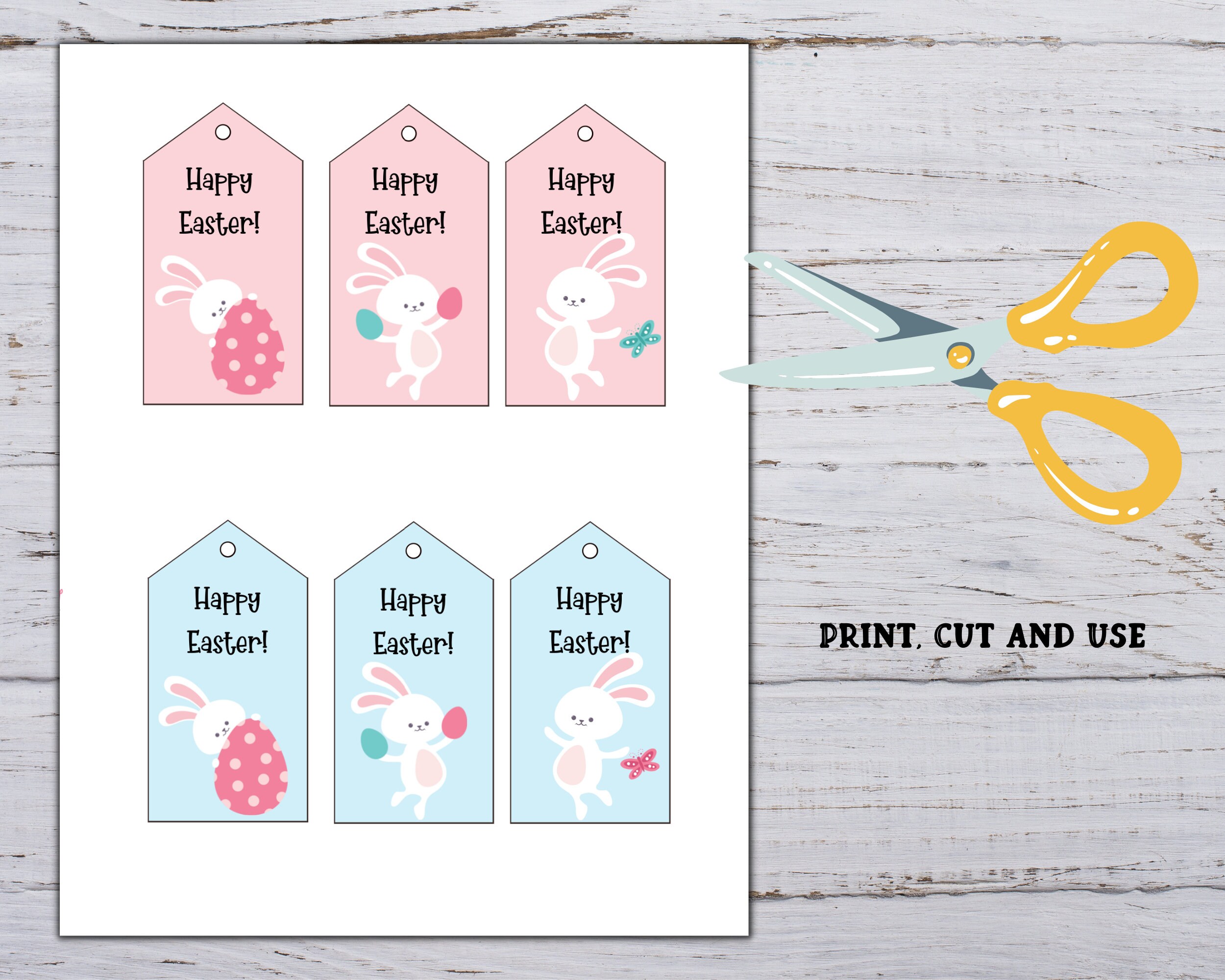 Printable Easter Basket Tags, Easter Favor Tags, Kids Easter Basket ...