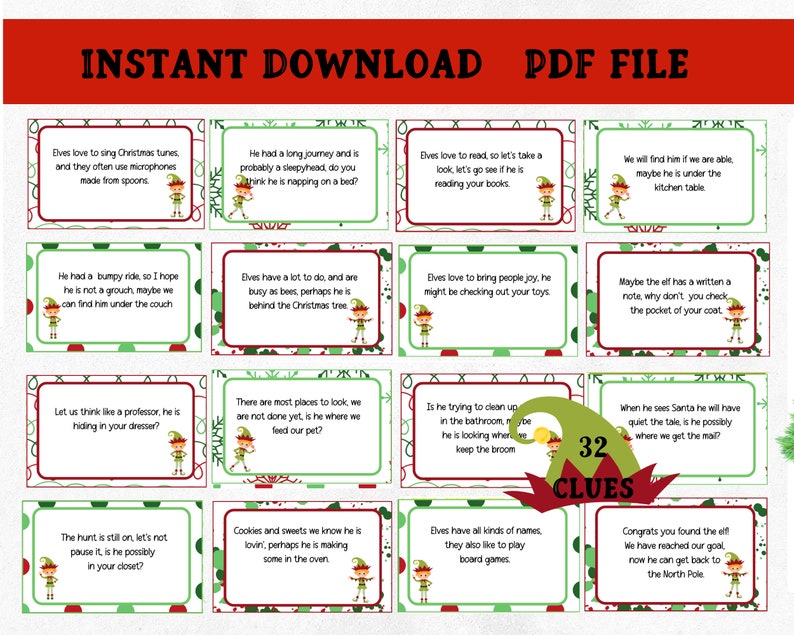 Indoor Christmas Scavenger Hunt, Christmas Treasure Hunt, Find the Elf ...