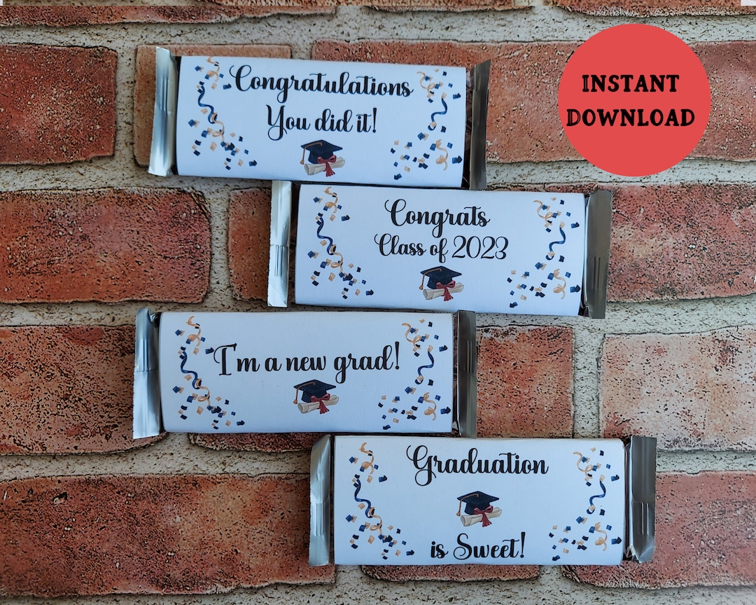 Graduation Candy Bar Wrapper, Graduation Party Favors, Printable Candy ...