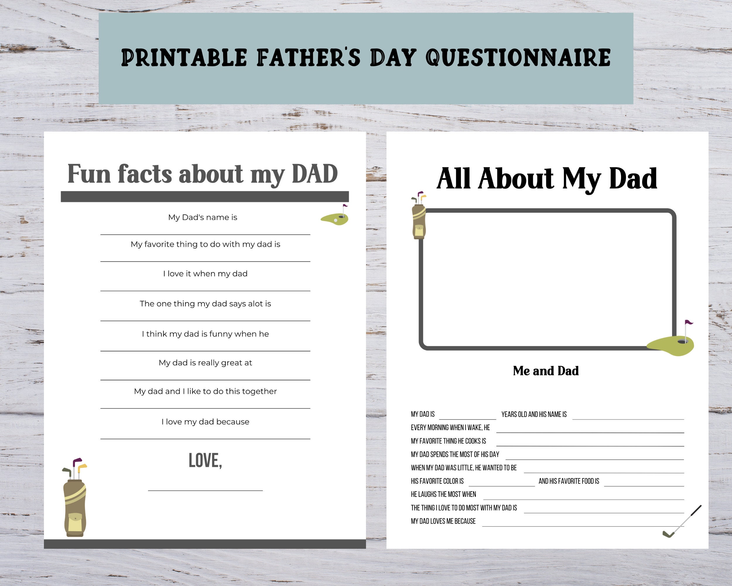 Printable Fathers Day Questionnaire, Fathers Day Gift From Kids, Fun ...