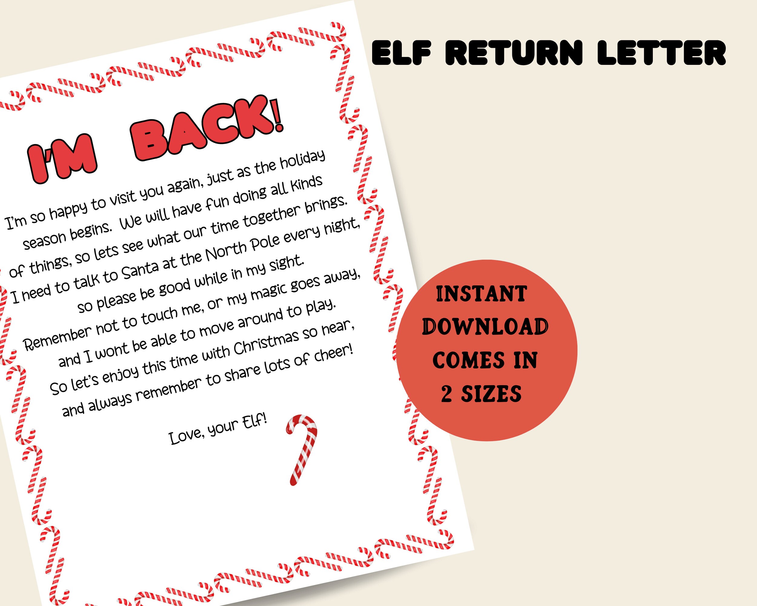 Elf Arrival Letter, Return Letter From Your Elf - Etsy