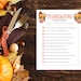 Thanksgiving Food Trivia Game, Thanksgiving Party Trivia Game ...