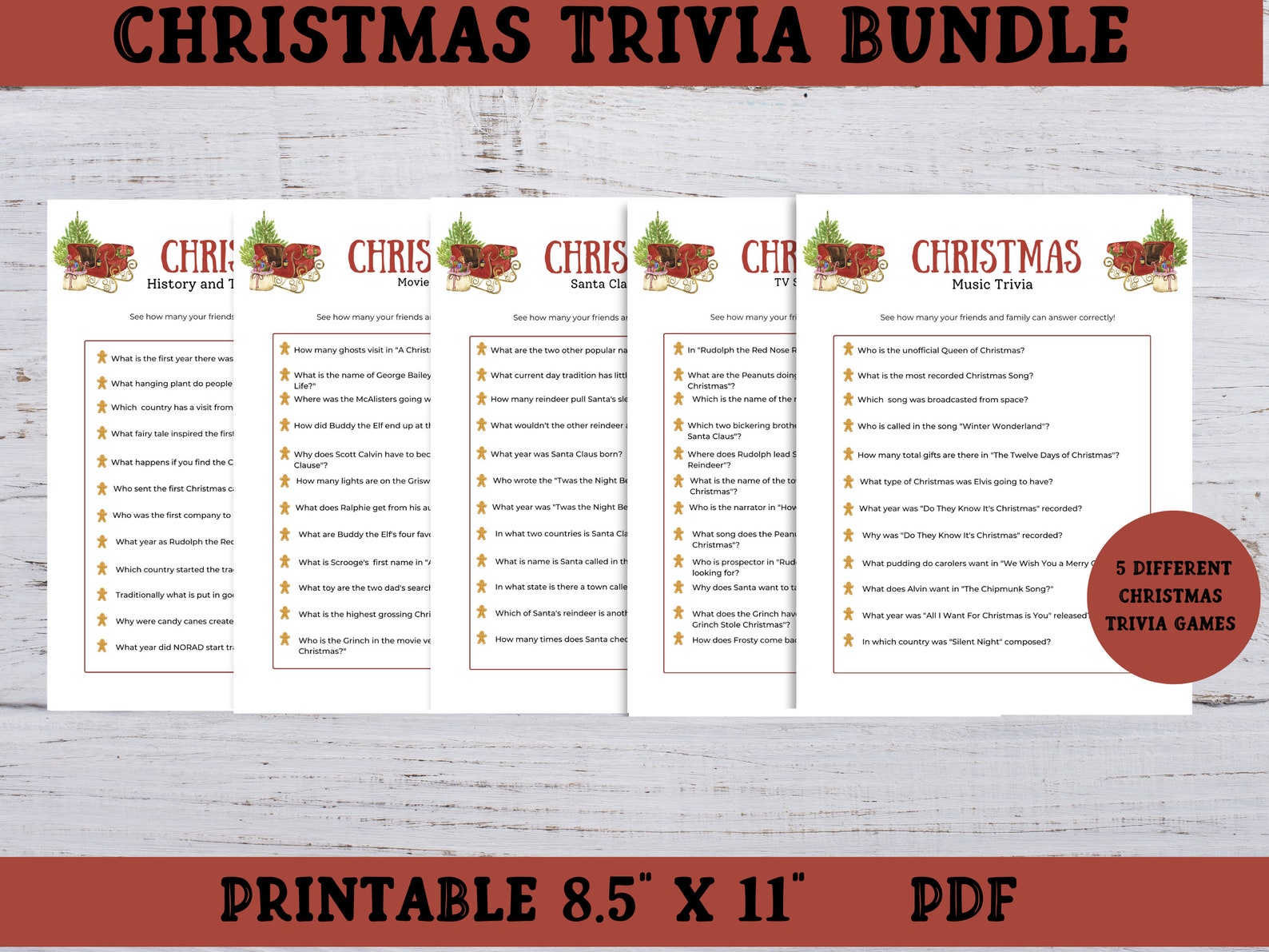 Christmas Trivia Party Game Bundle, Printable Christmas Trivia Games ...