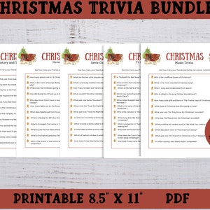 Christmas Trivia Party Game Bundle, Printable Christmas Trivia Games ...