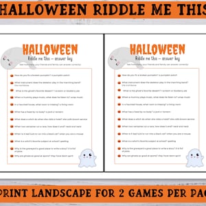 Halloween Riddle Me This Game, Party Game for Kids, Halloween Questions ...