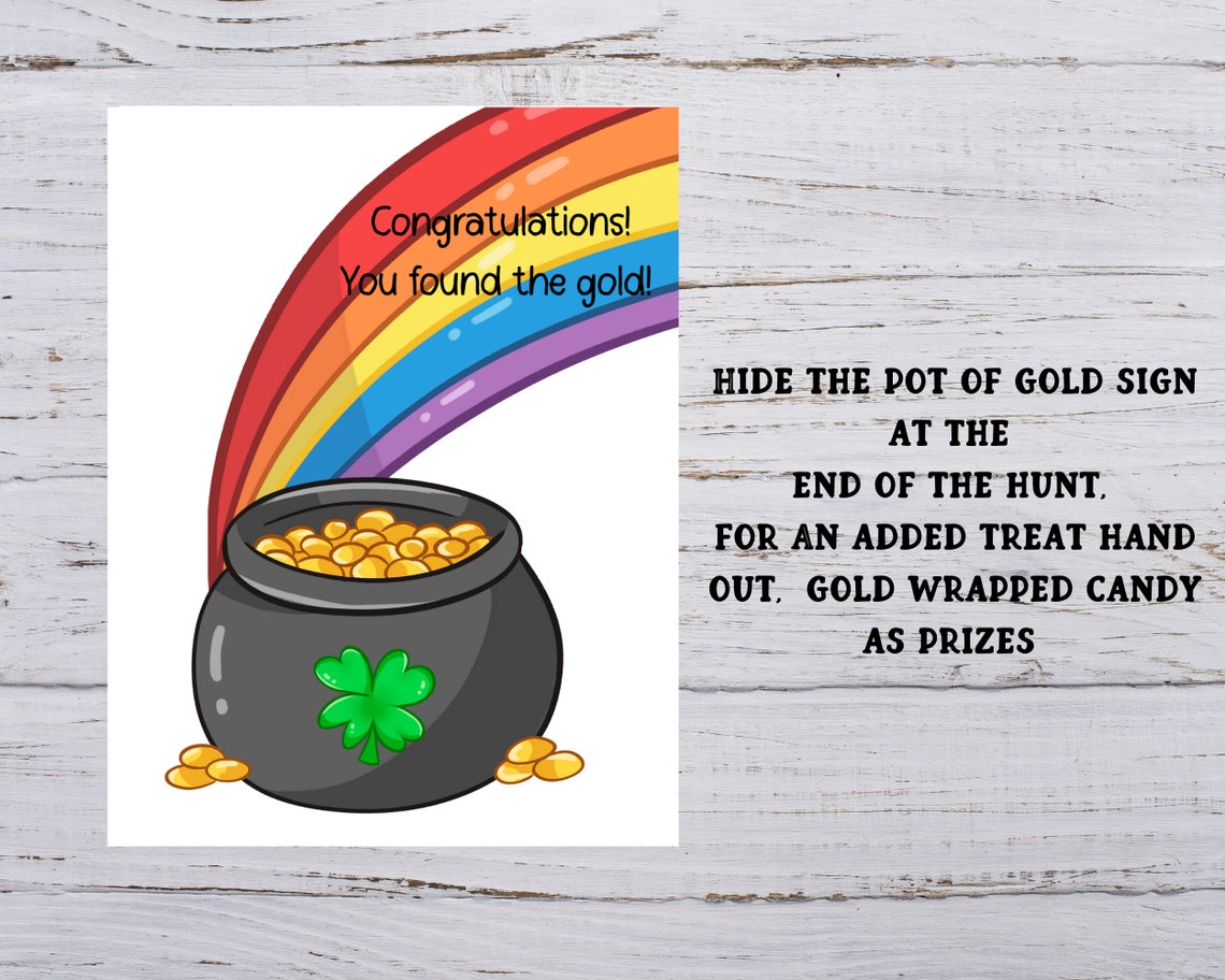 St Patrick's Day Treasure Hunt Game, Scavenger Hunt for Kids, Kids ...