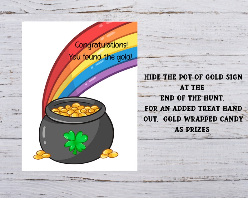 St Patrick's Day Treasure Hunt Game, Scavenger Hunt for Kids, Kids ...
