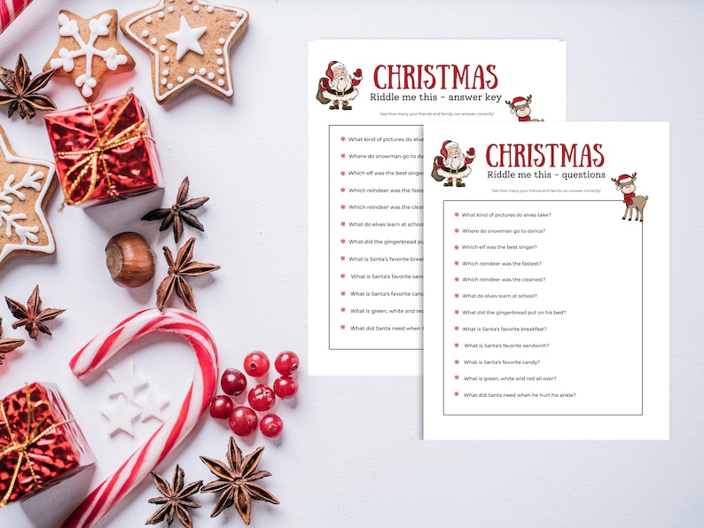 Christmas Riddle Me This Game, Printable Christmas Game for Kids ...
