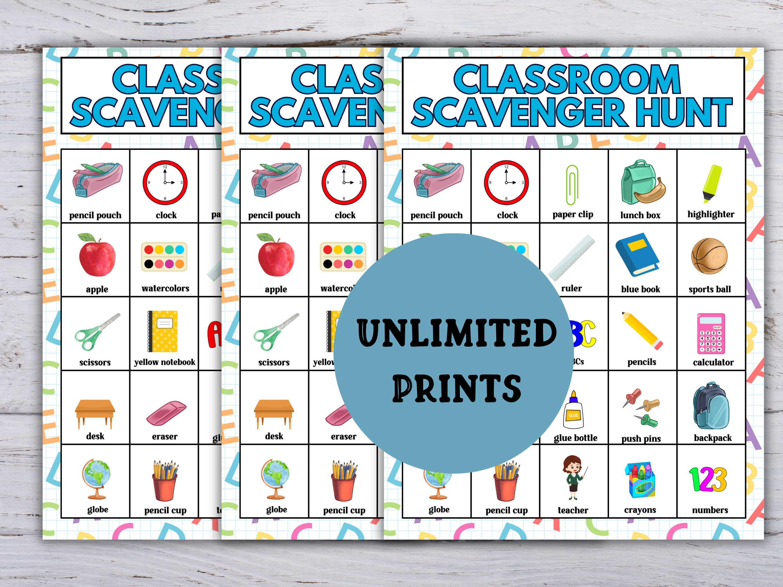 Printable Classroom Scavenger Hunt, Back to School Game for Students ...
