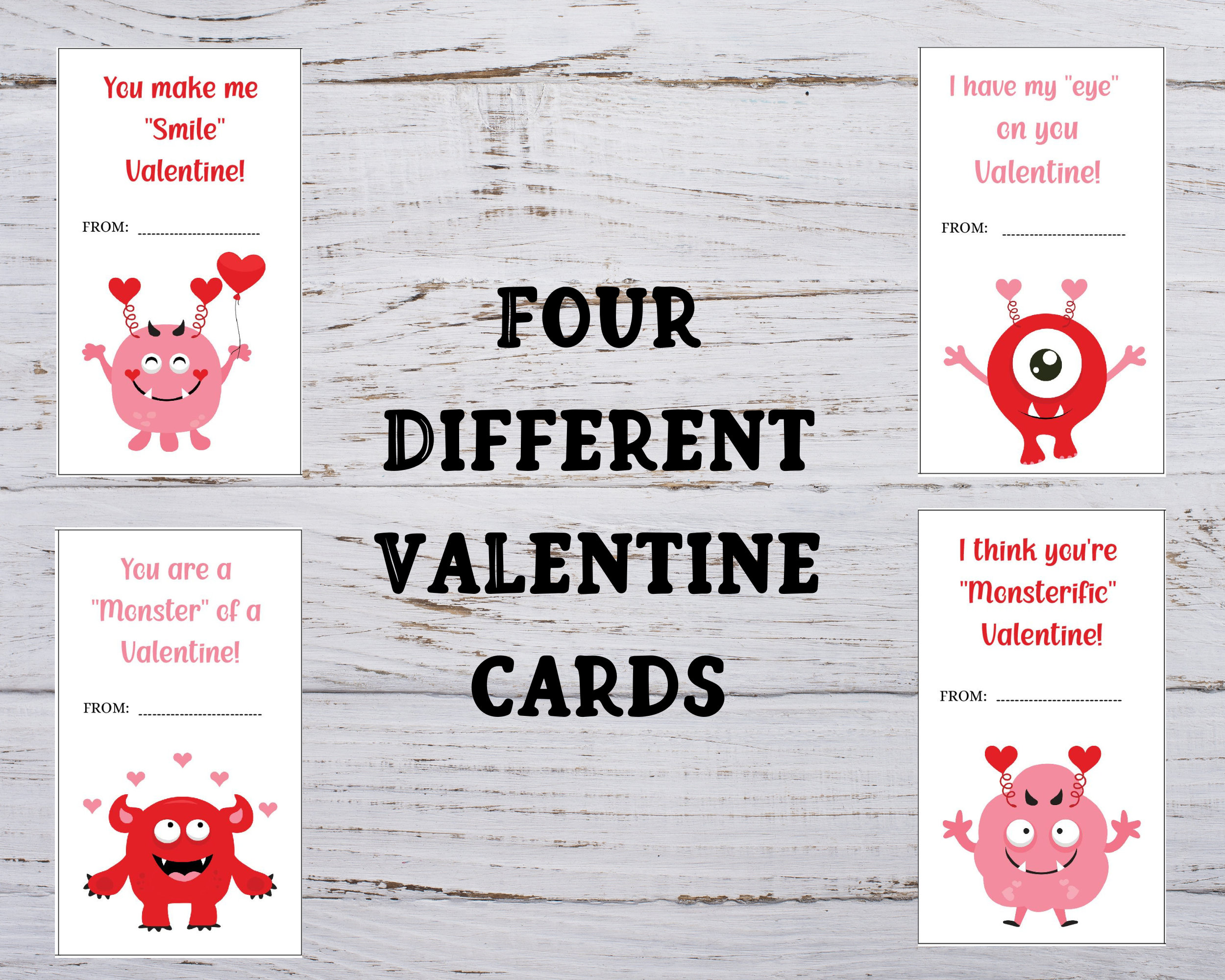 Printable Monster Classroom Valentine Cards Monster - Etsy