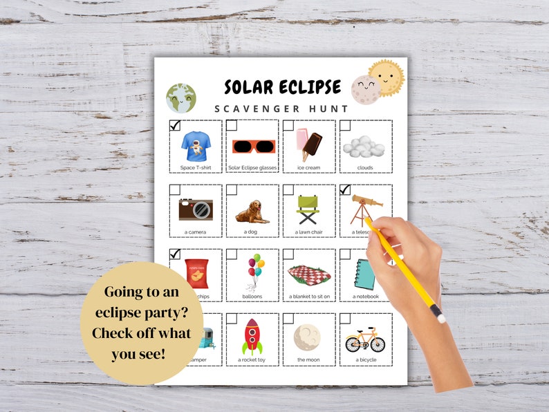 Solar Eclipse Activity Bundle, Solar Eclipse Scavenger Hunt, Solar ...