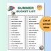 Summer Activity Bucket List, Printable Summer Checklist, Family Summer ...