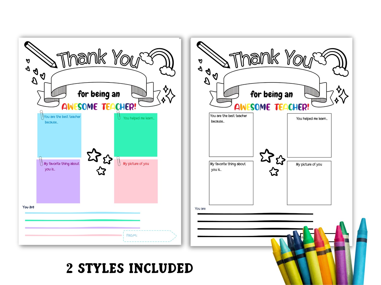 Teacher Appreciation Thank You Printable, Thank You Teacher Gift, All ...