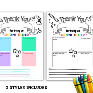 Teacher Appreciation Thank You Printable, Thank You Teacher Gift, All ...