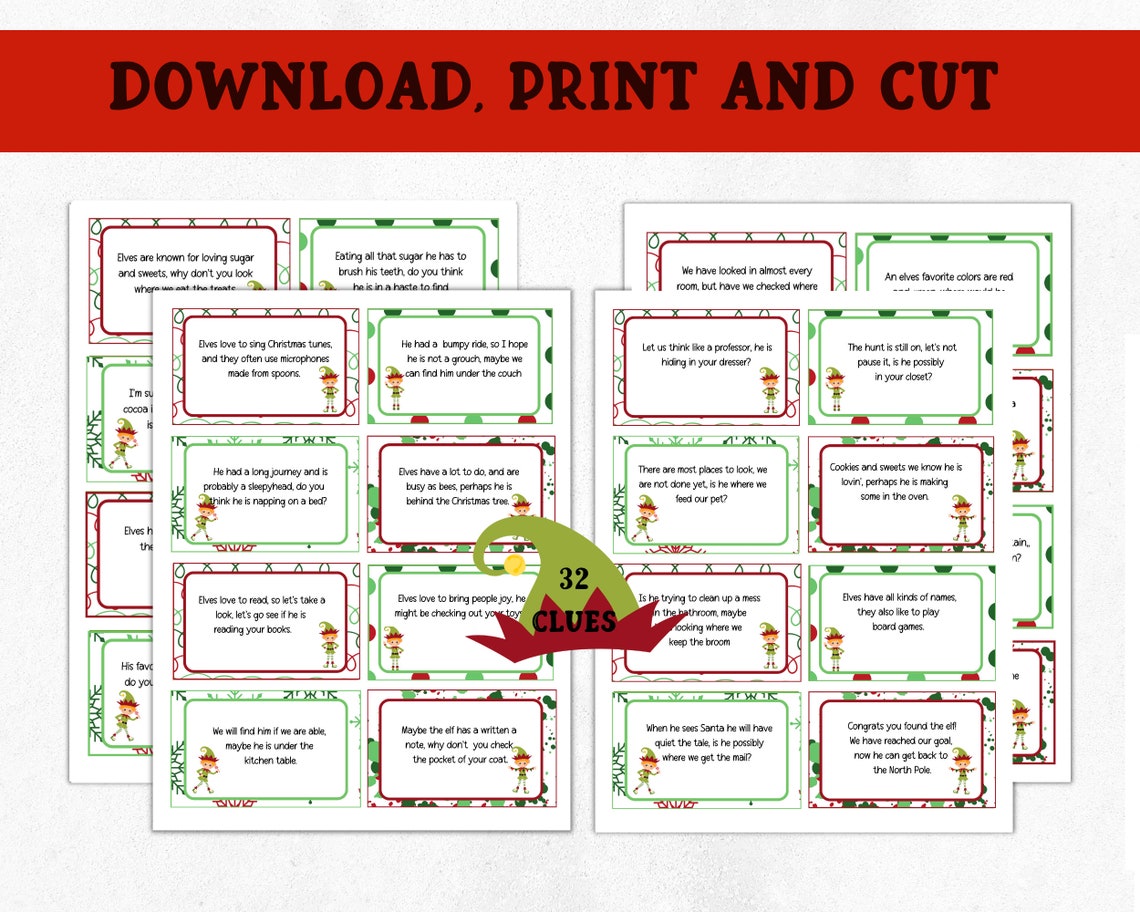 Indoor Christmas Scavenger Hunt, Christmas Treasure Hunt, Find the Elf ...