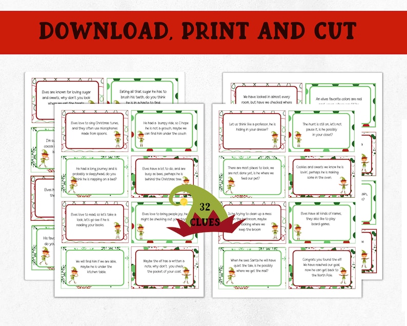 Indoor Christmas Scavenger Hunt, Christmas Treasure Hunt, Find the Elf ...