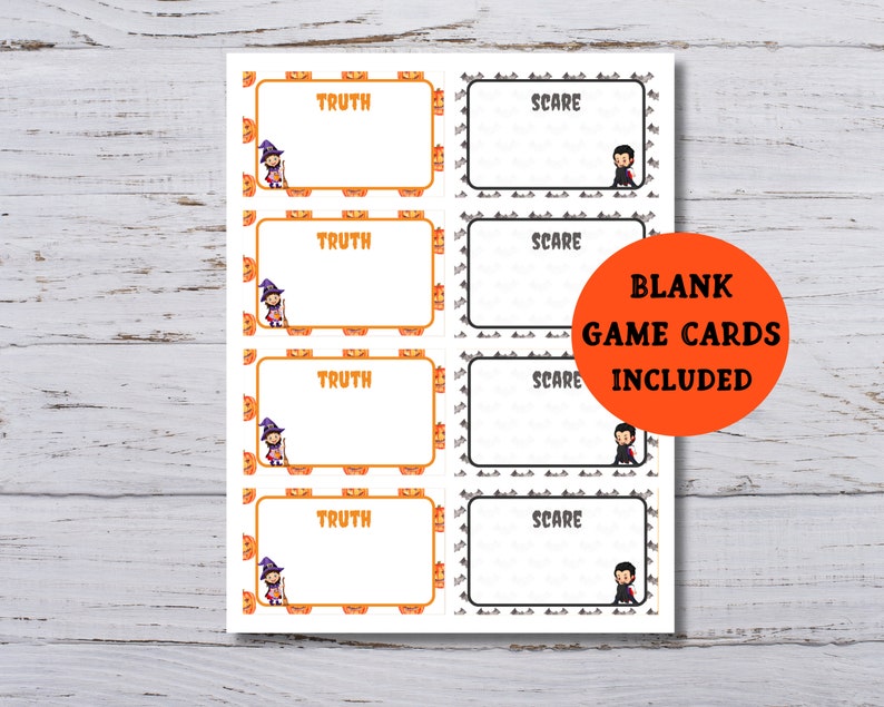 Truth or Scare Game for Kids, Printable Halloween Party Game, Tween ...