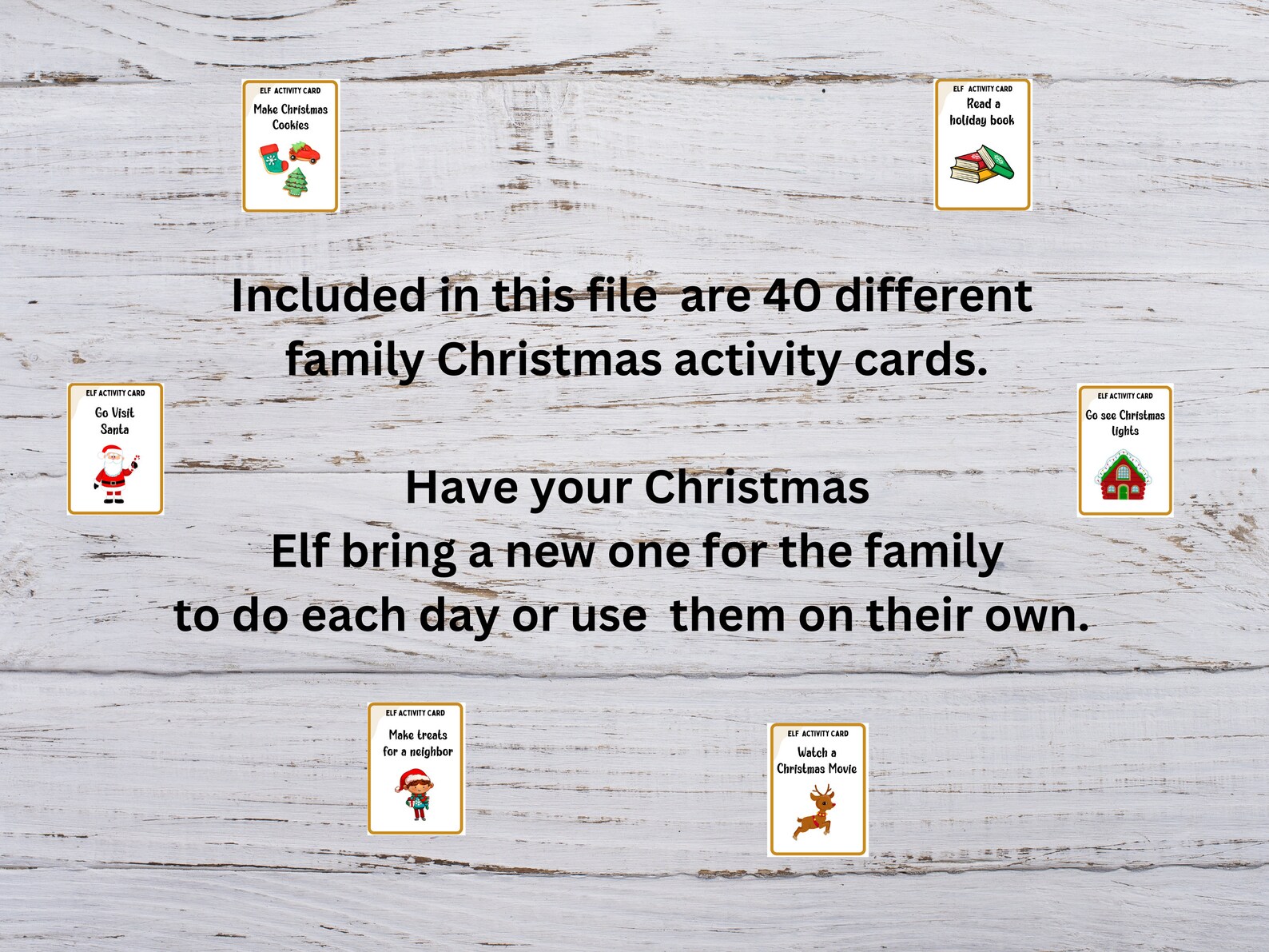Elf Advent Activity Cards, Printable Christmas Advent Cards, Christmas ...