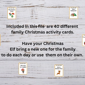 Elf Advent Activity Cards, Printable Christmas Advent Cards, Christmas ...