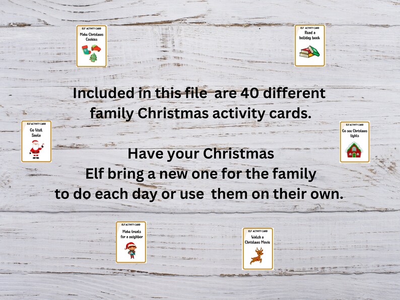 Elf Advent Activity Cards, Printable Christmas Advent Cards, Christmas ...