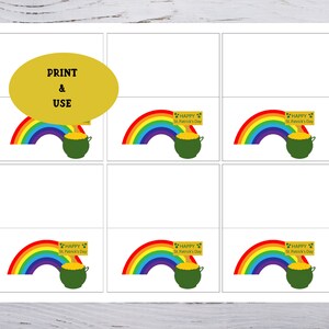 St Patricks Day Rainbow Treat Bag Toppers. Printable Party Favors ...