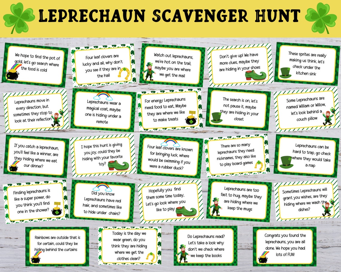Leprechaun Treasure Hunt for Kids, Leprechaun Hunt Game, Printable St ...