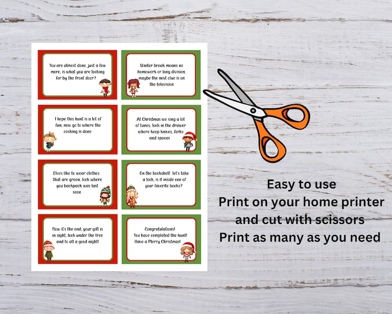 Printable Indoor Christmas Scavenger Hunt, Christmas Treasure Hunt ...