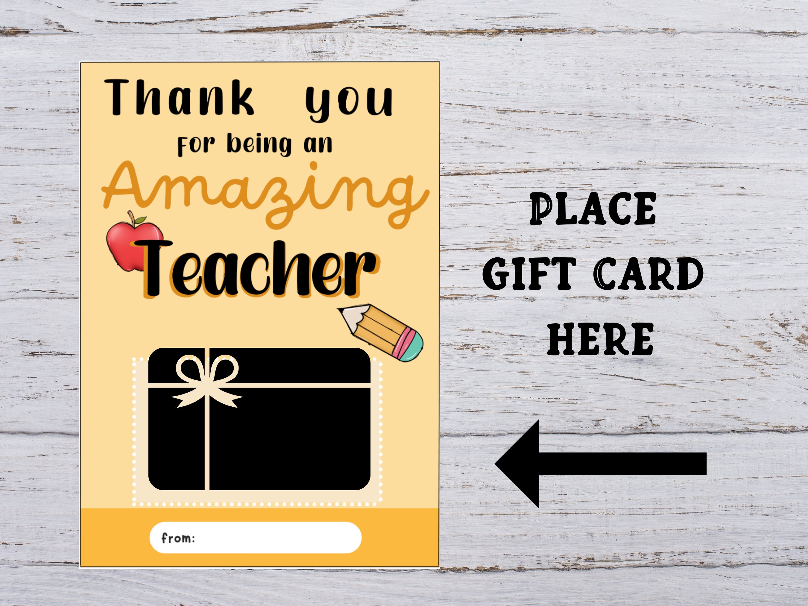 Teacher Appreciation Gift Card Holder, Teacher Thank You Gift ...