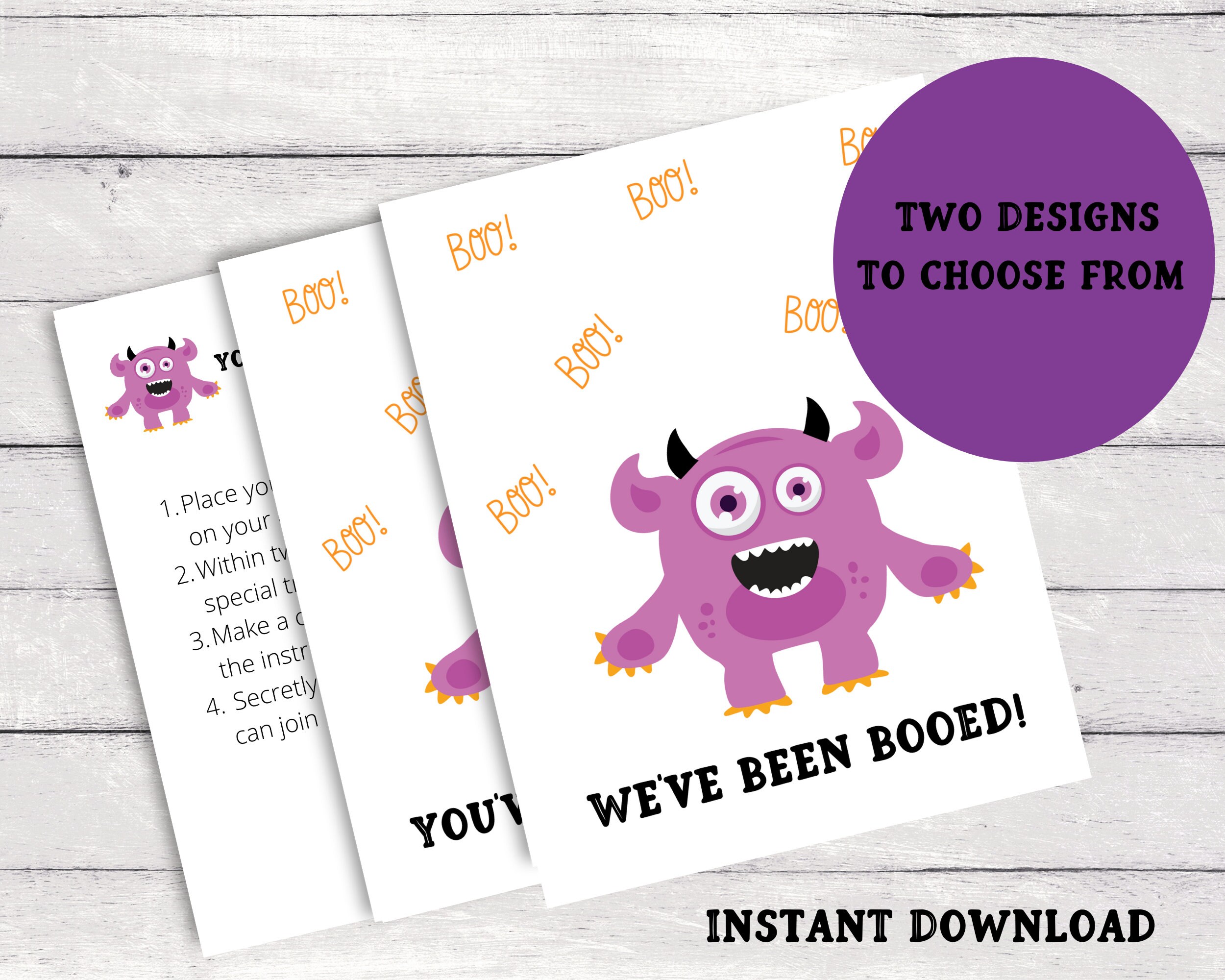 You've Been Booed Cute Monster Bundle, Instant Download, Printable ...