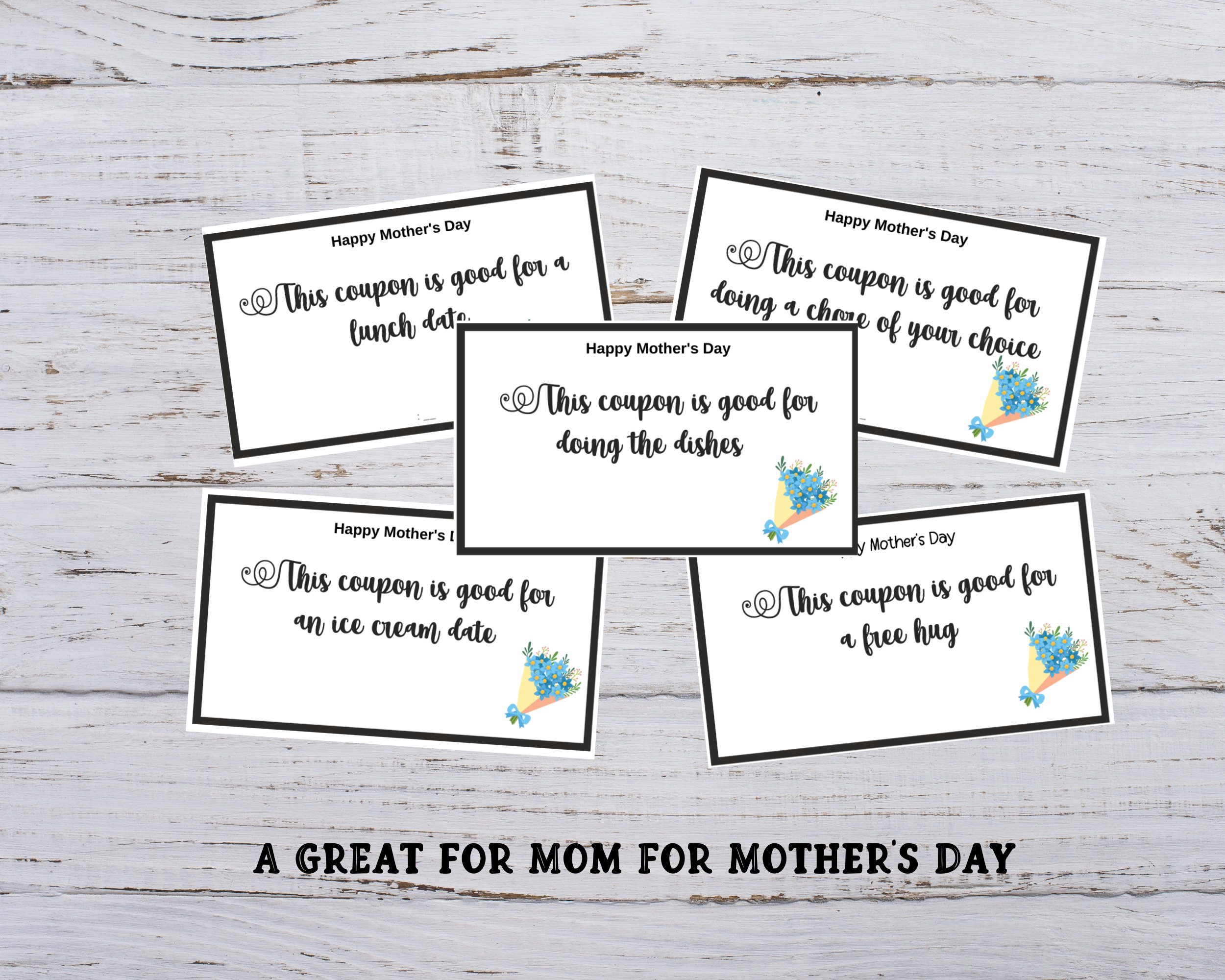 Printable Mother's Day Coupons, Mother's Day Gift, Mother's Day Coupons ...