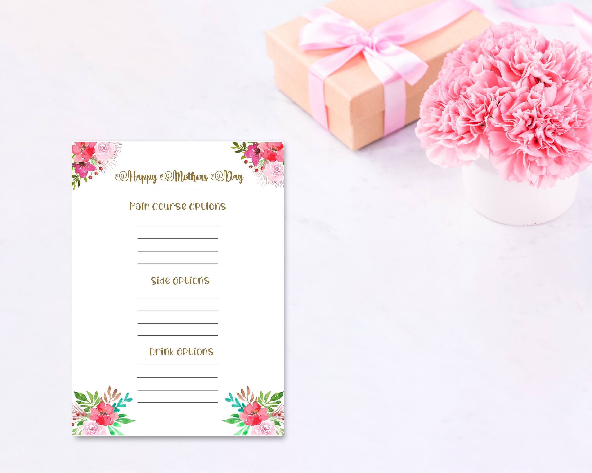 Mothers Day Printable Menu, Mothers Day Breakfast Menu, Printable Menu ...