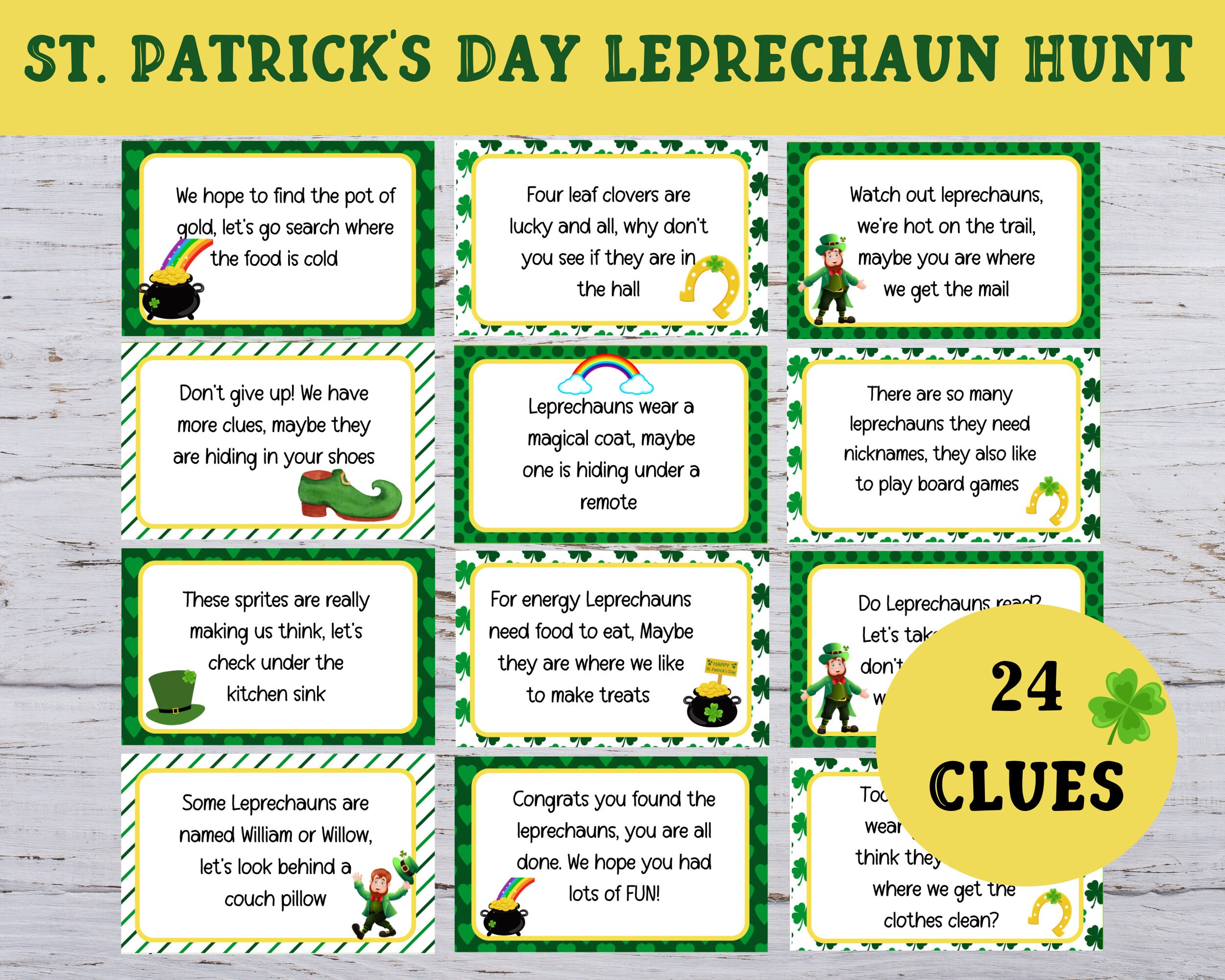 Leprechaun Treasure Hunt for Kids, Leprechaun Hunt Game, Printable St ...